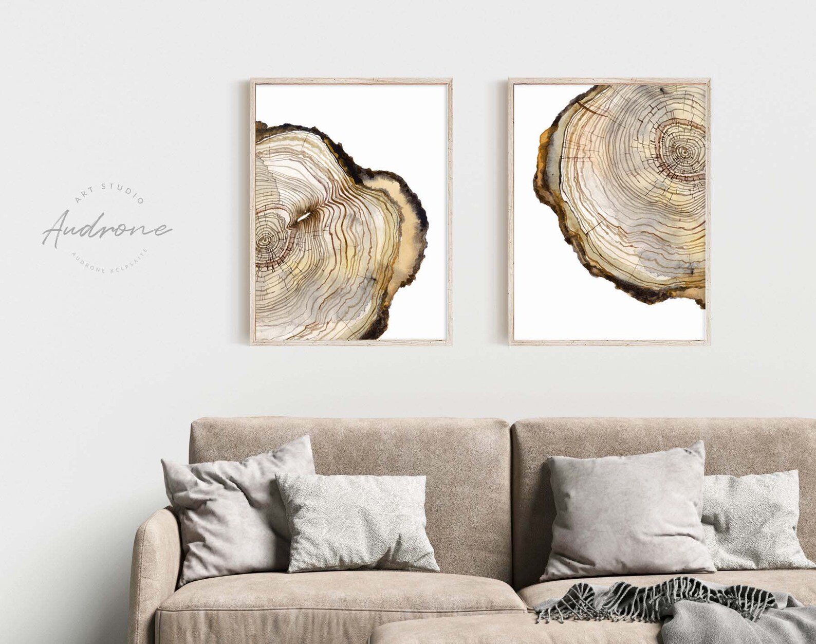 Tree Ring Printable Wall Art Set of 2 Tree Stump Instant - Etsy