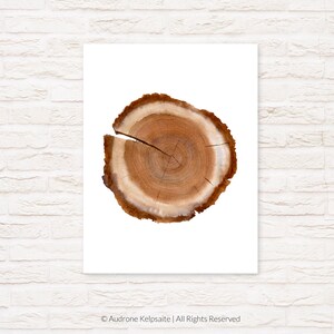 Tree Ring Printable Wall Art, Tree Stump Instant Digital Print Download ...