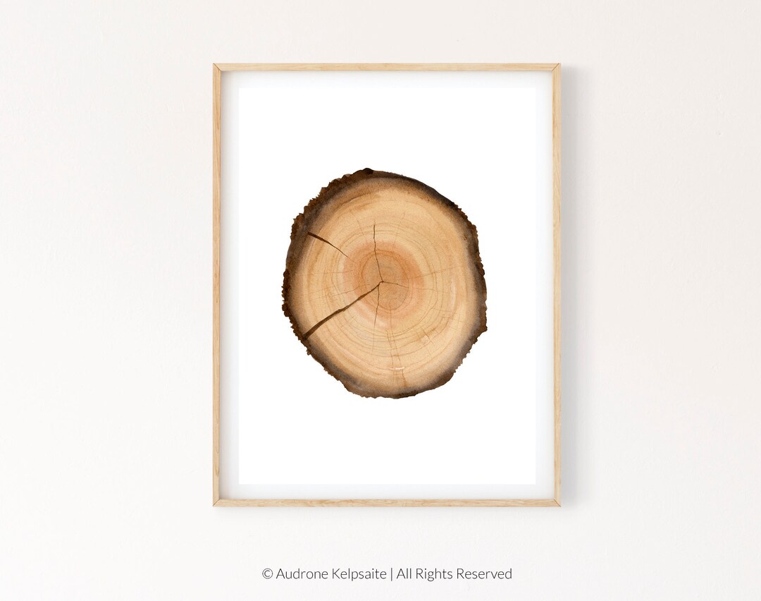 Tree Ring Printable Wall Art, Tree Stump Instant Digital Print Download ...