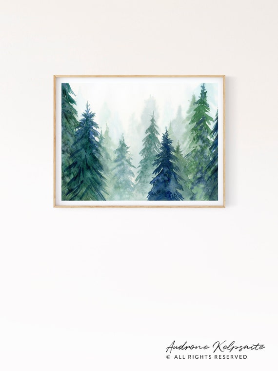 Digital Prints Prints Pine trees Wall decor digital print Printable ...