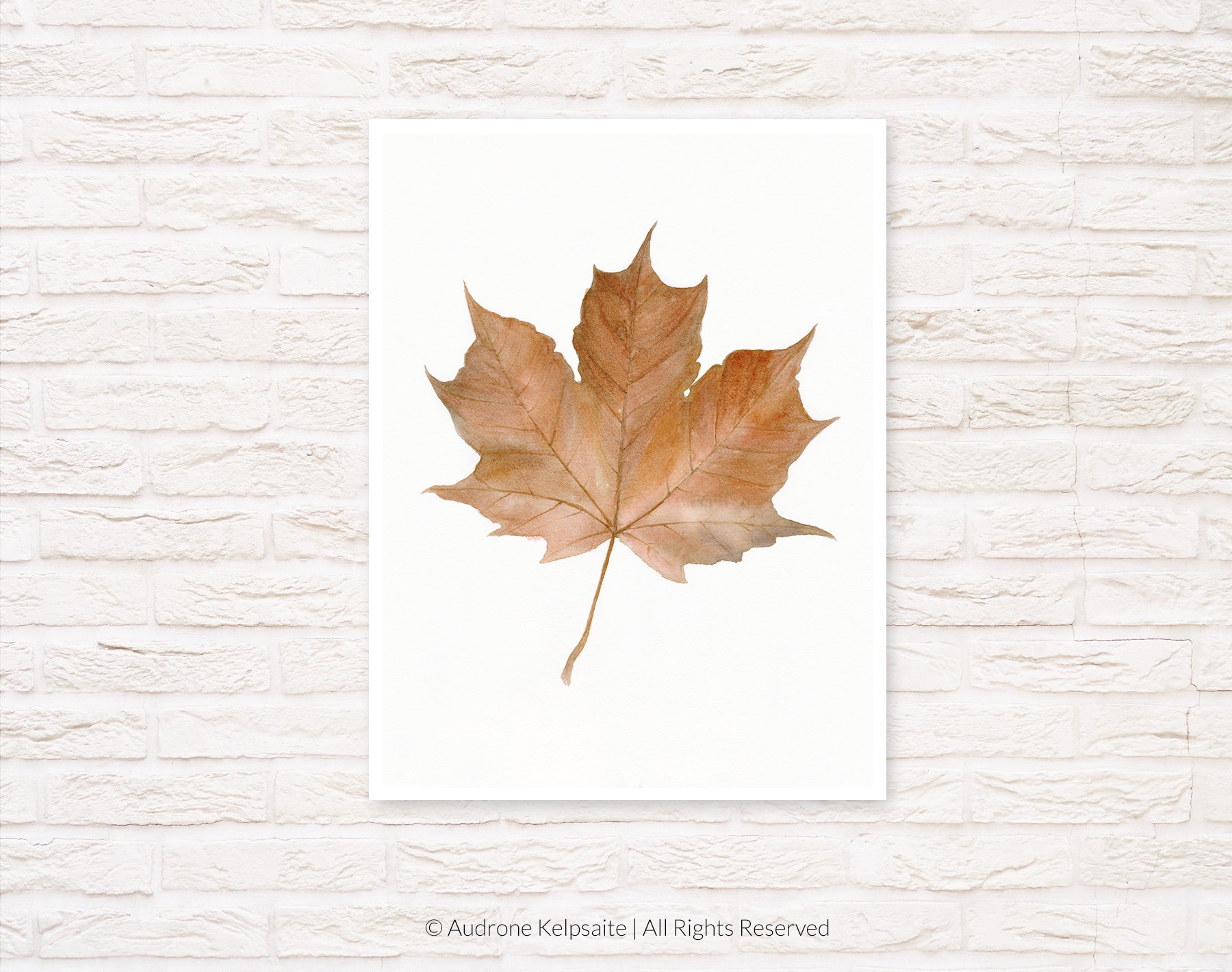 Maple Leaf Print_watercolour Tree Leaf Wall Art_tree Leaves Painting ...