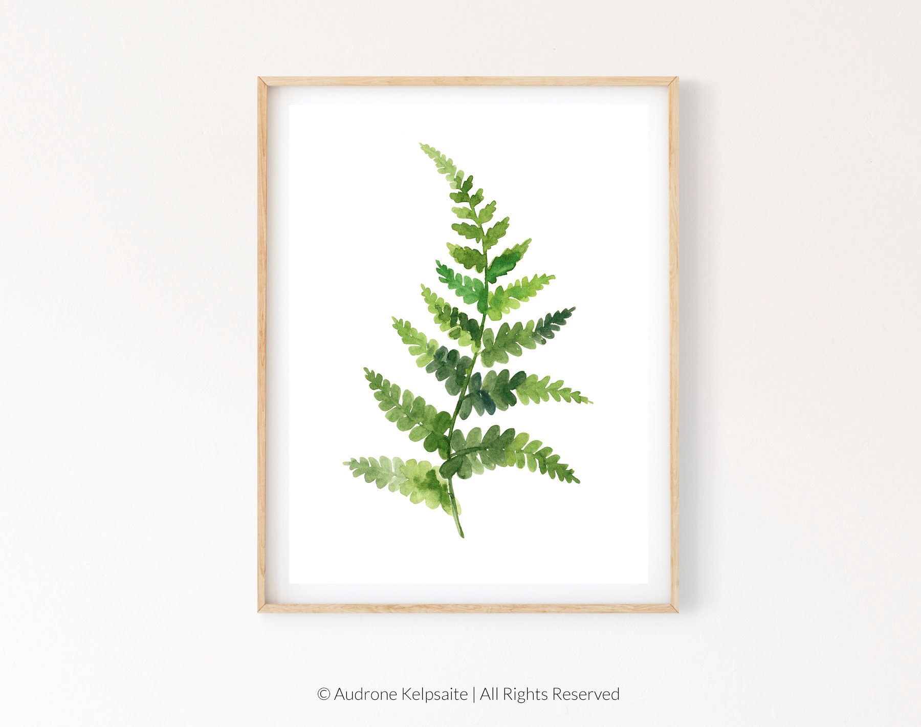 Forest Fern Printable Wall Art_ Fern Leaf Illustration_modern Botanical ...