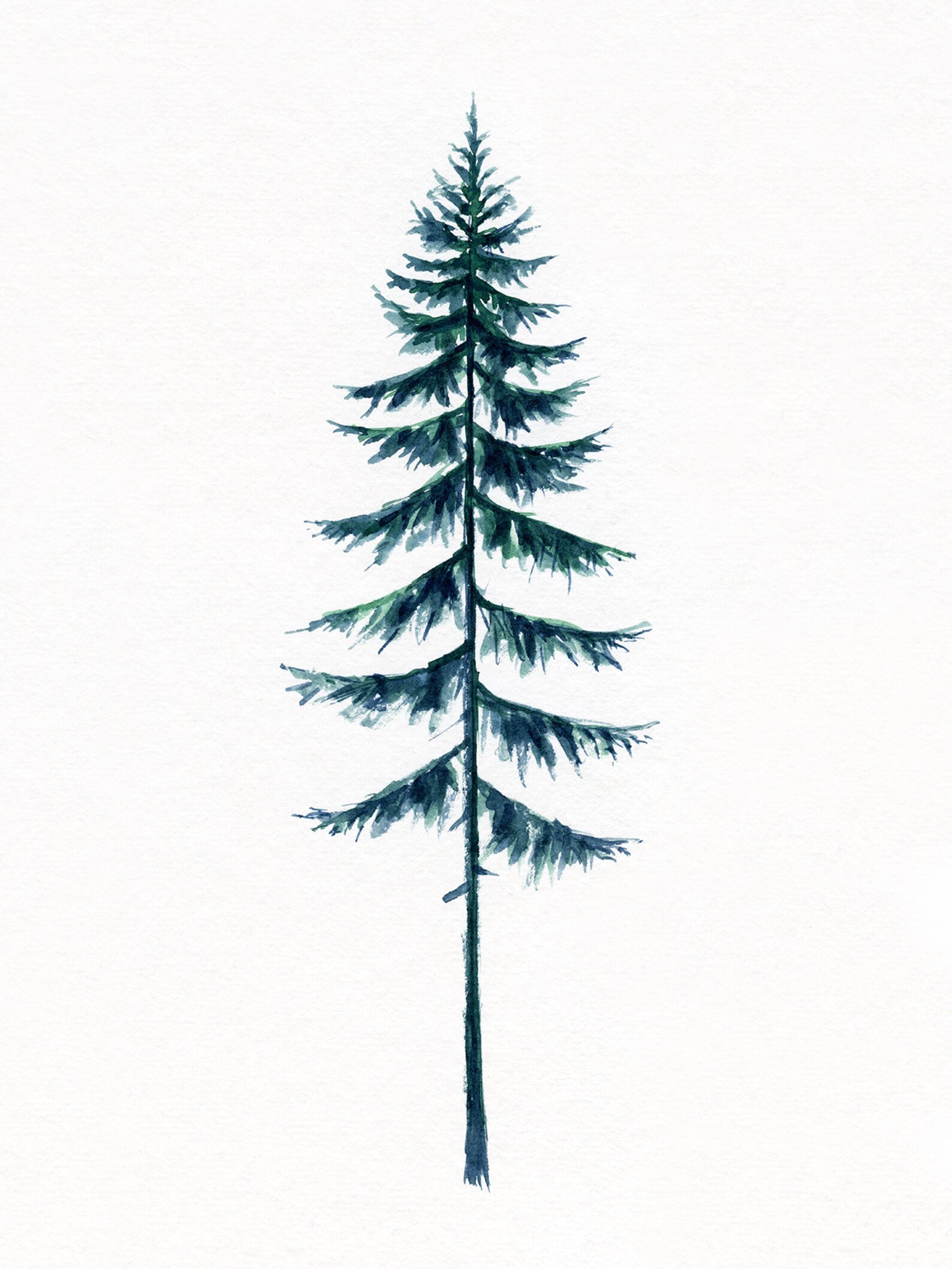 Evergreen Trees Printable Wall Art Set of 2 Pine Trees - Etsy