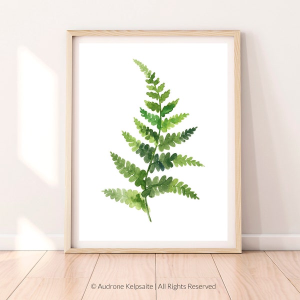 Watercolor Fern - Etsy