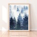 Winter Forest Printable Wall Art, Watercolor Conifer Trees Painting ...