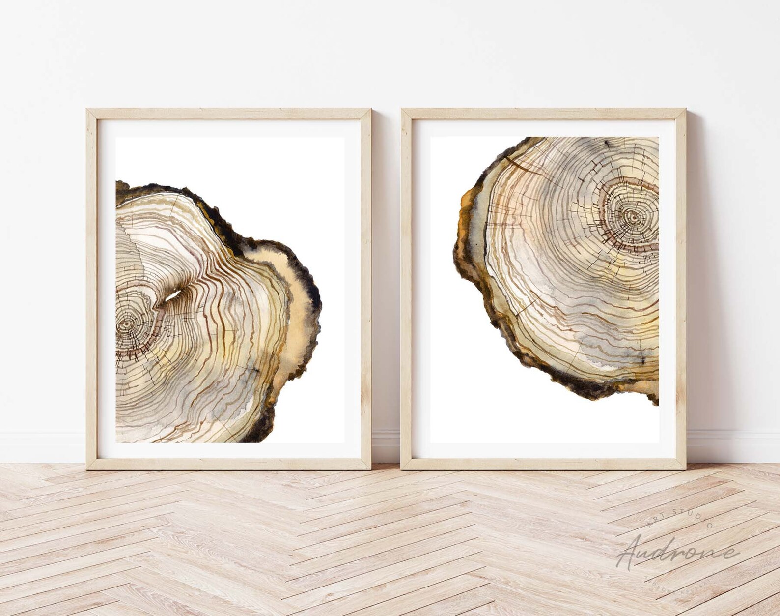 Tree Ring Printable Wall Art Set of 2 Tree Stump Instant - Etsy