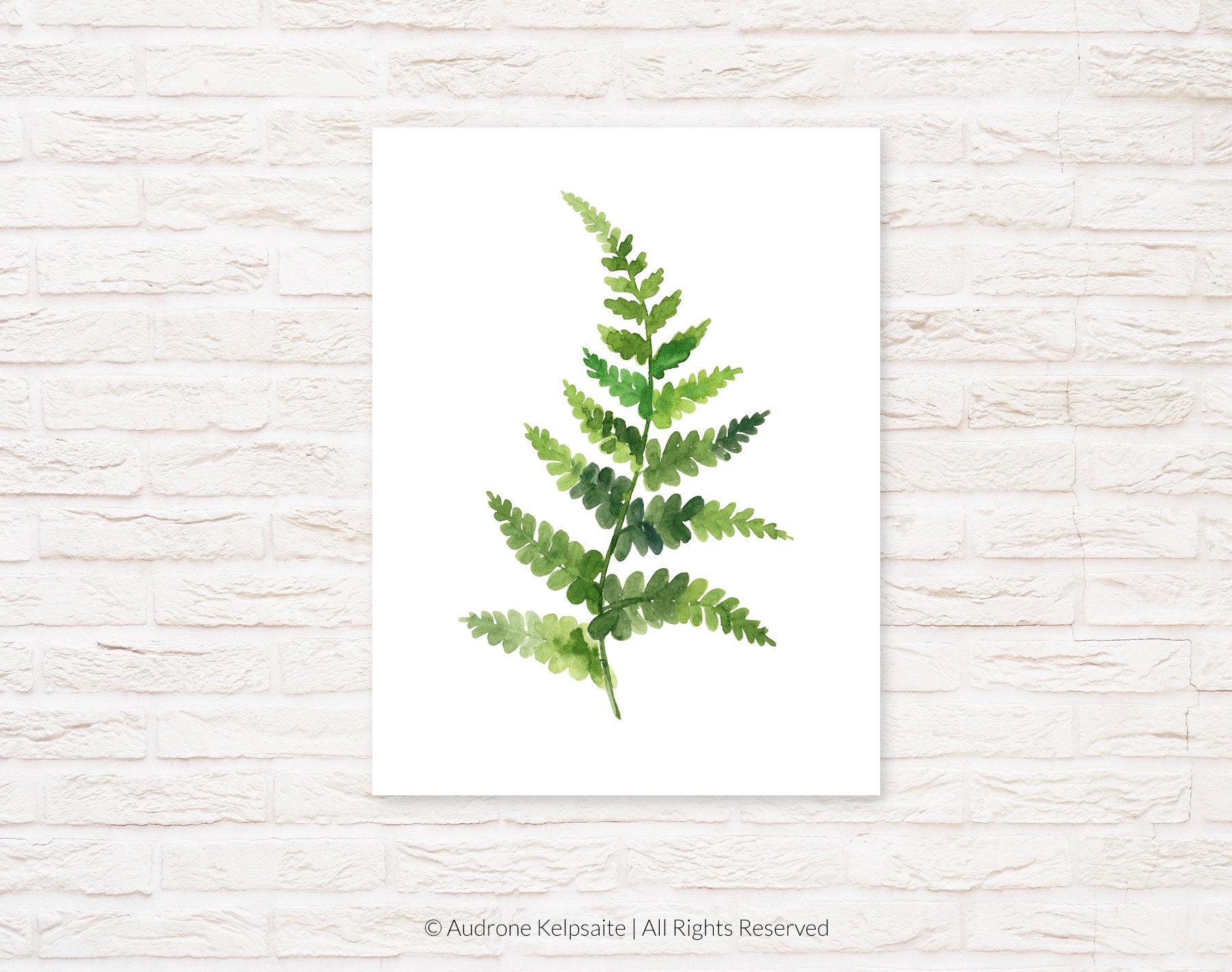Forest Fern Printable Wall Art_ Fern Leaf Illustration_modern | Etsy
