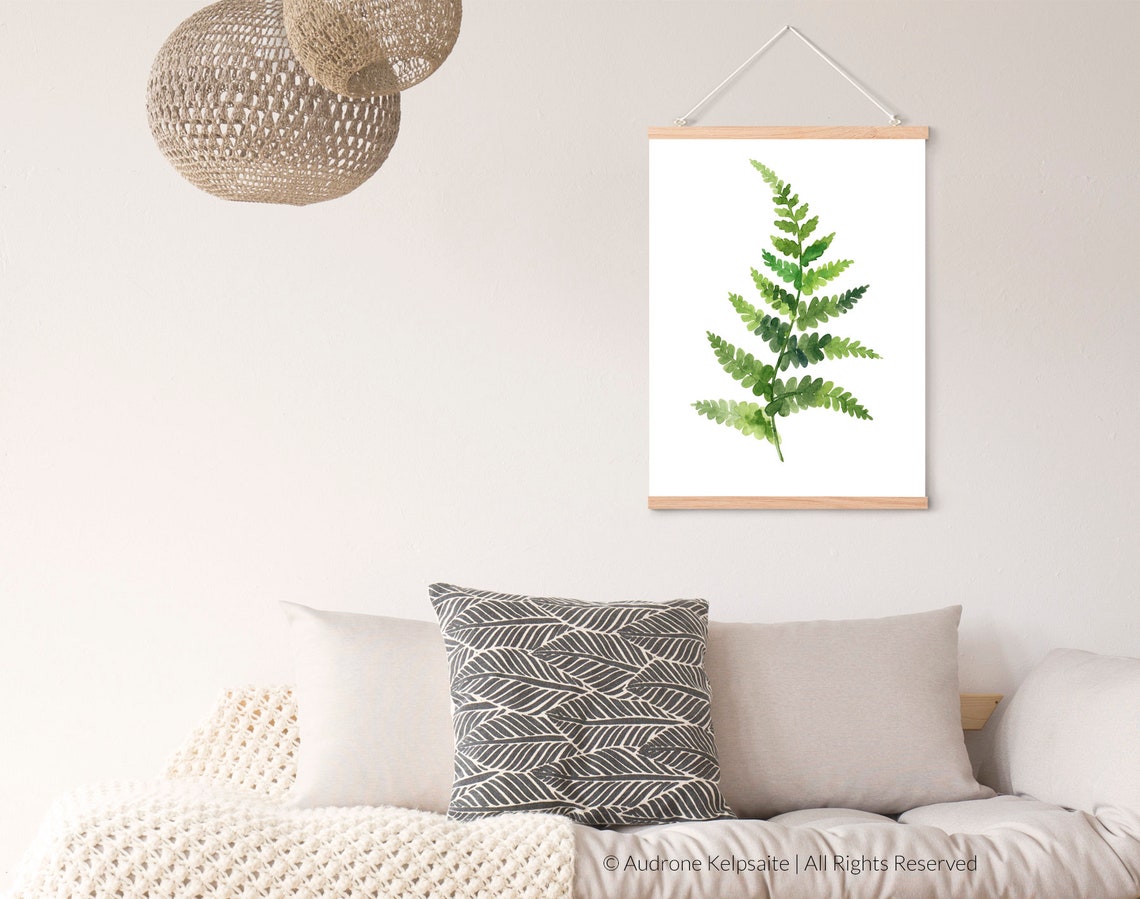 Forest Fern Printable Wall Art_ Fern Leaf Illustration_modern Botanical ...