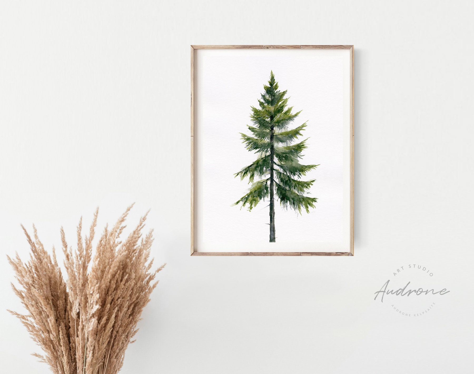 Evergreen Tree Printable Wall Art Pine Tree Watercolor - Etsy Canada
