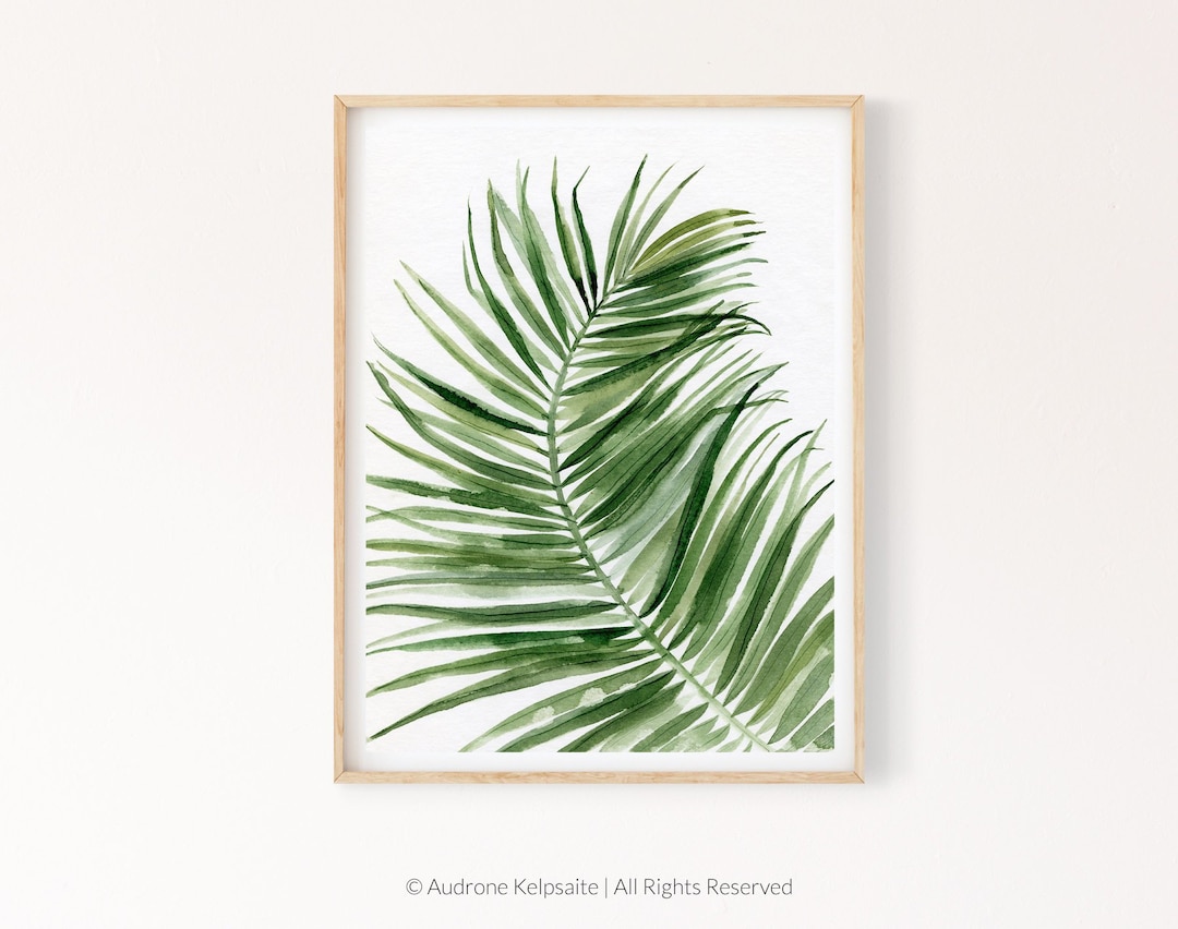Palm Leaf Digital Download Print, Tropical Leaves Wall Art, Botanical ...