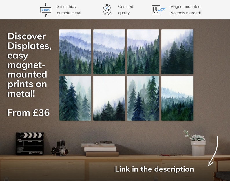 Calm Forest Printable Wall Art Set of 2, Watercolor Evergreen Trees ...
