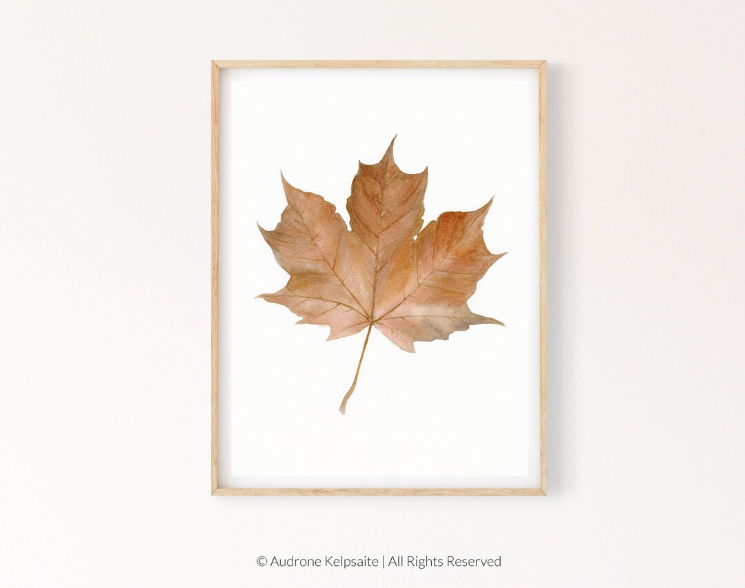 Maple Leaf Print_watercolour Tree Leaf Wall Art_tree Leaves Painting ...