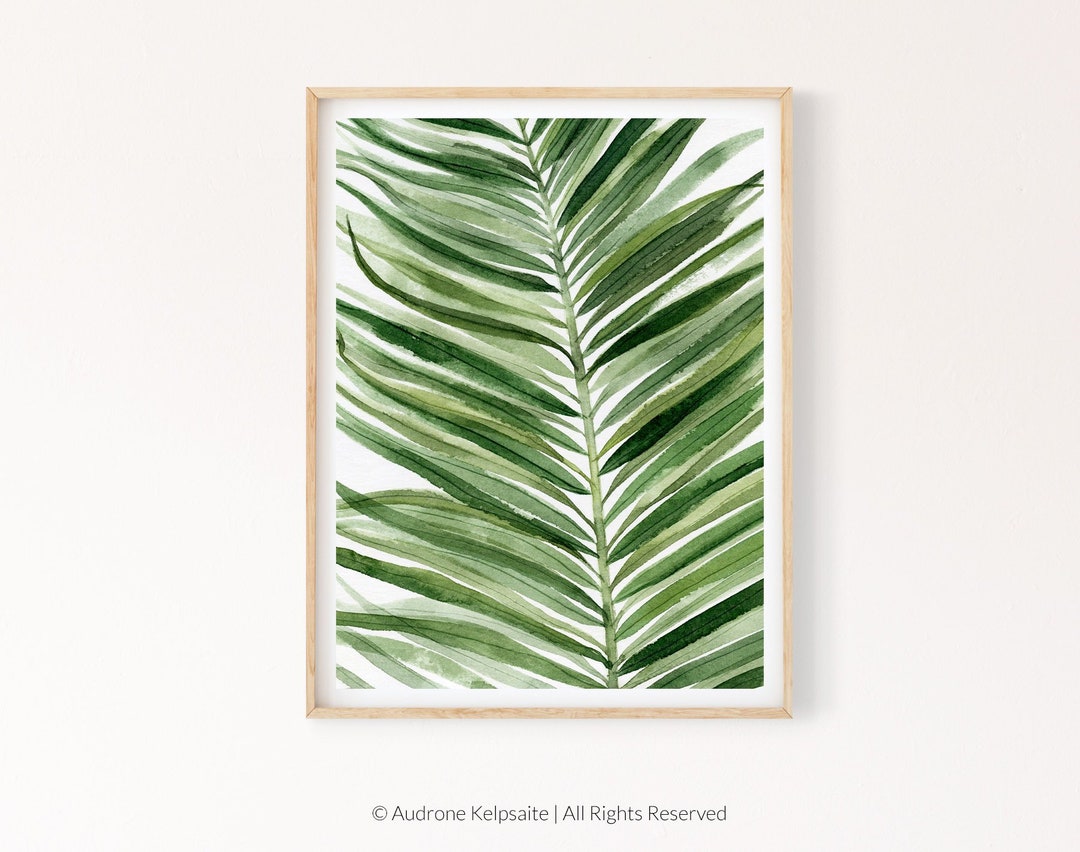 Palm Leaf Digital Download Print, Tropical Leaves Wall Art, Botanical ...
