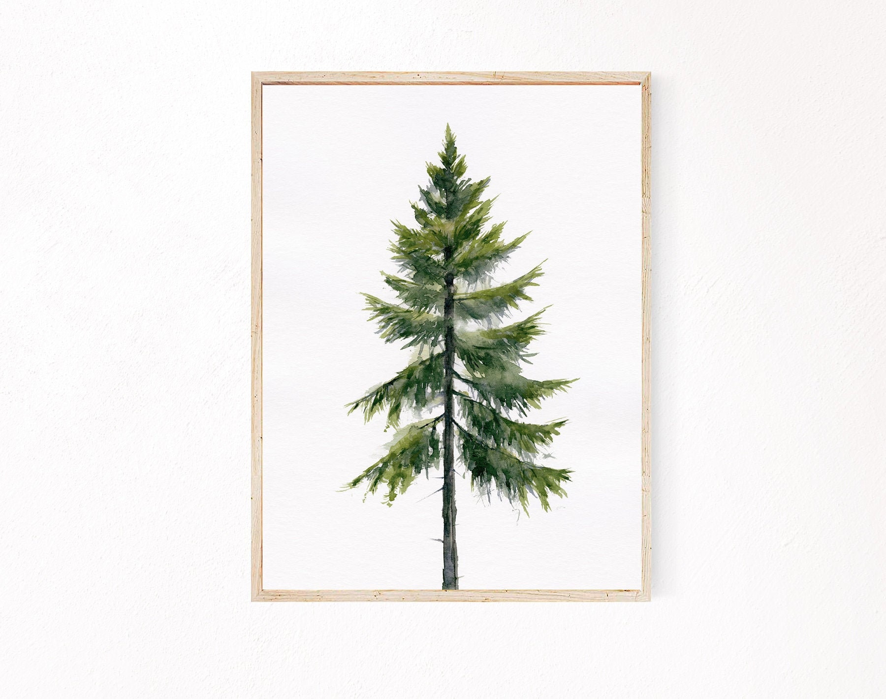 Evergreen Tree Printable Wall Art Pine Tree Watercolor - Etsy Canada