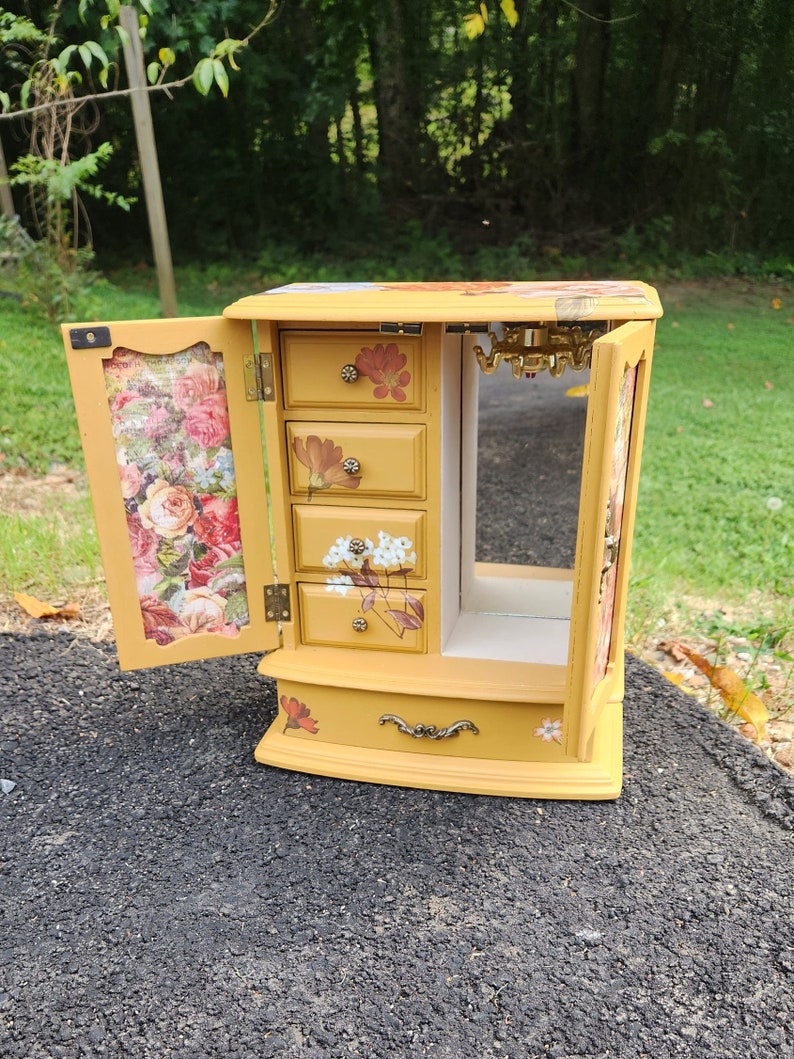 Yellow Jewelry Box, Floral Yellow Jewelry Box, Fall Vibes - Etsy