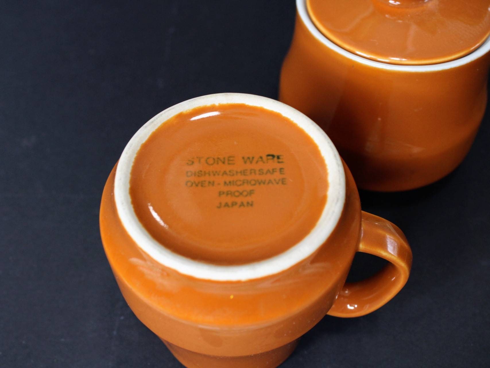 Burnt Orange Stoneware Sugar Cream Tea Set - Etsy
