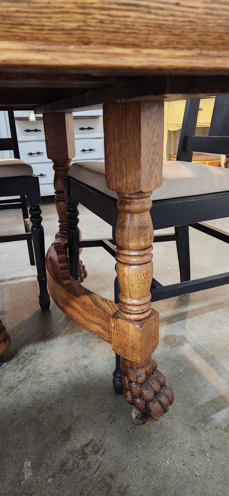 Antique Claw Foot Table, Square Claw Foot Table, Rectangle Shape With ...