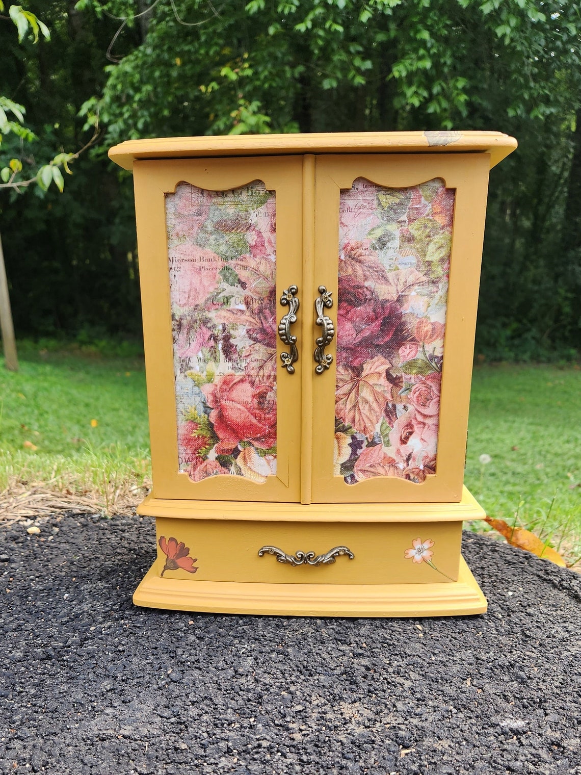 Yellow Jewelry Box, Floral Yellow Jewelry Box, Fall Vibes - Etsy
