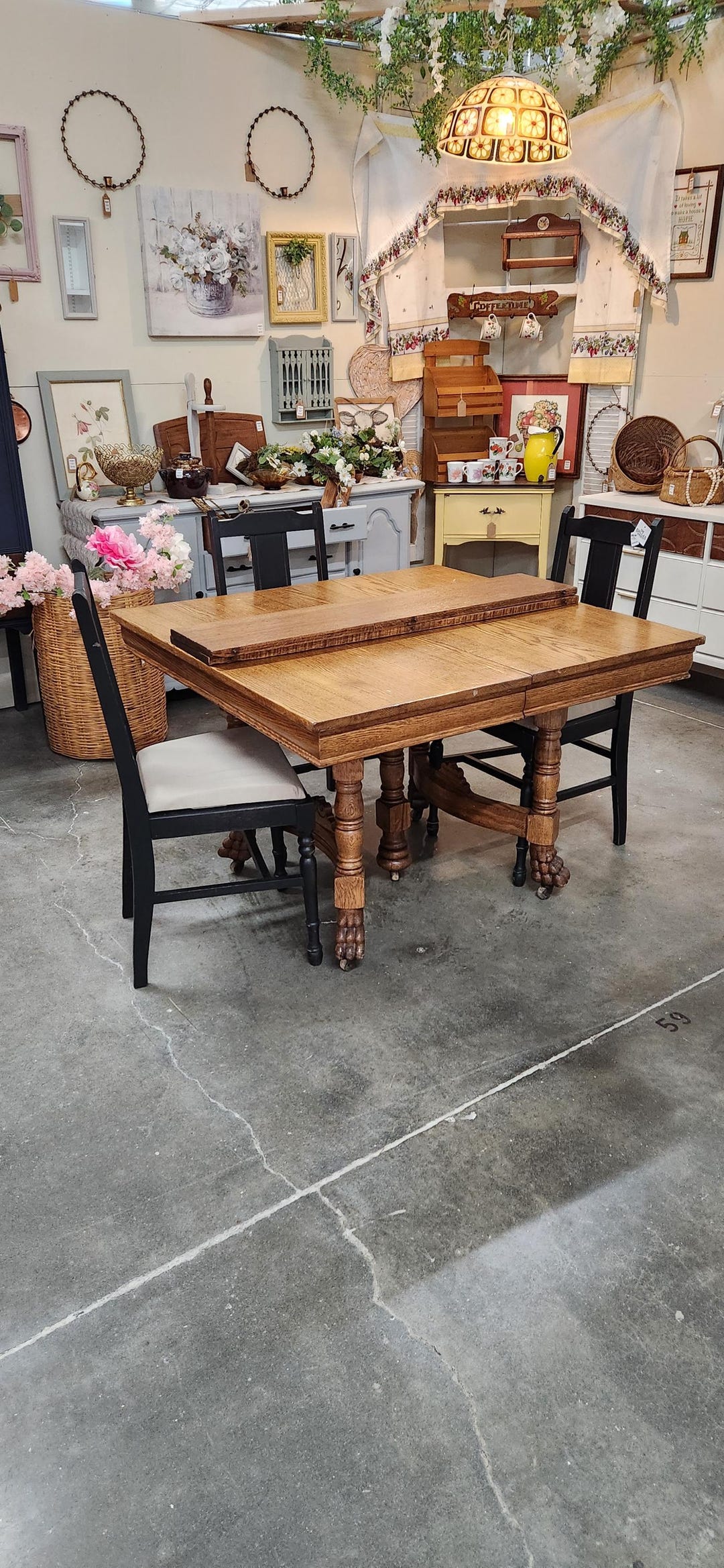Antique Claw Foot Table, Square Claw Foot Table, Rectangle Shape With ...