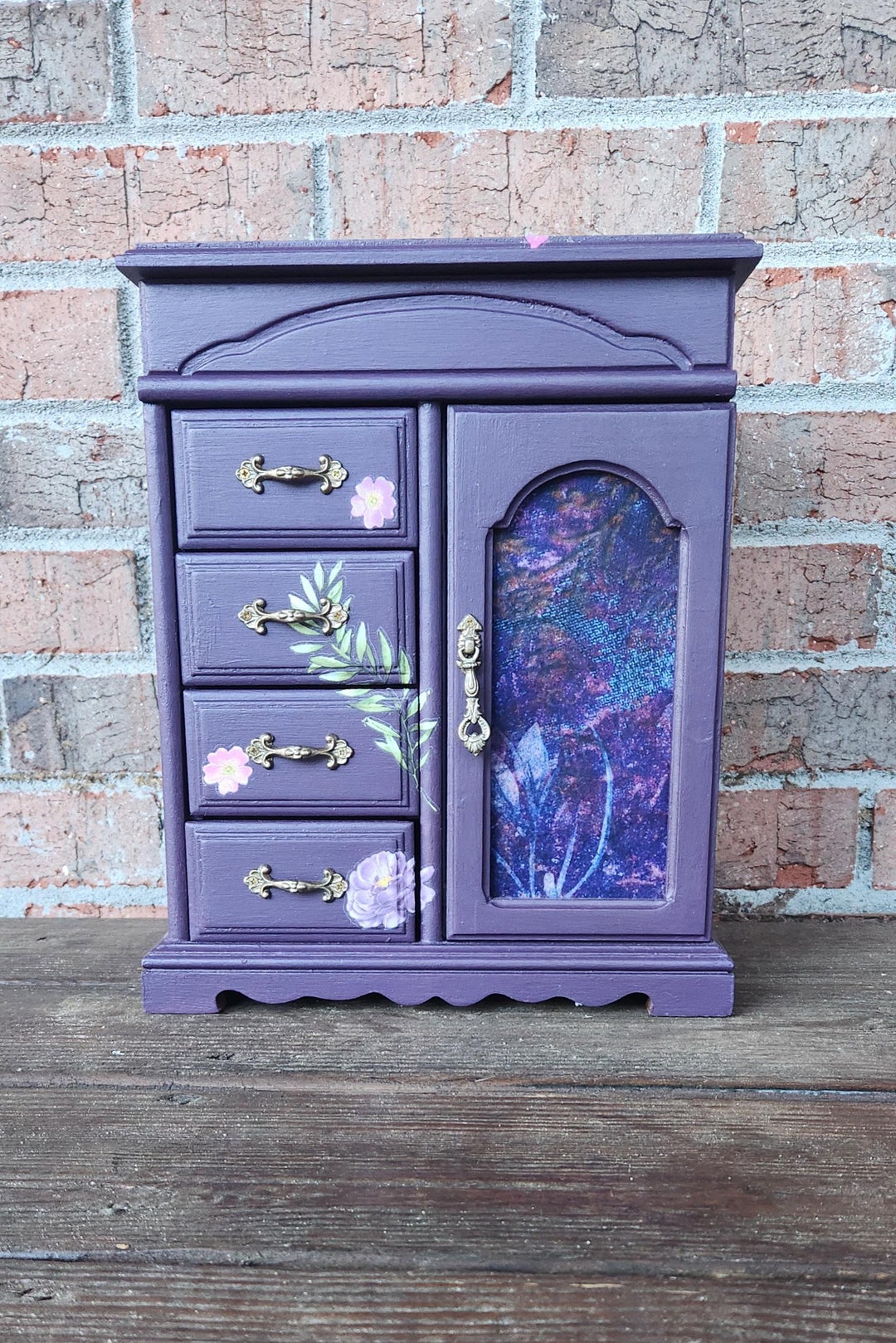 Solddo Not Purchaseplump Purple Floral Jewelry Box, Medium Jewelry Box ...