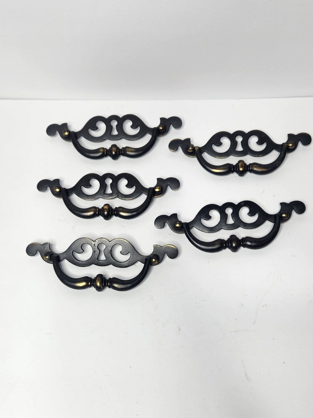 Vintage Key Hole Drop Bail Dresser Pulls Set of 5, Drawer Pulls ...