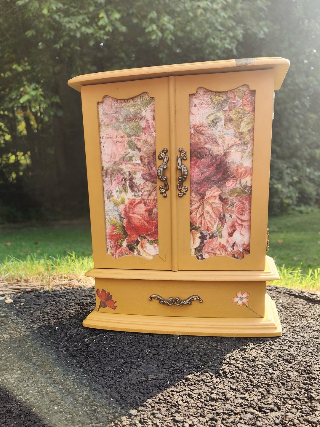 Yellow Jewelry Box, Floral Yellow Jewelry Box, Fall Vibes - Etsy