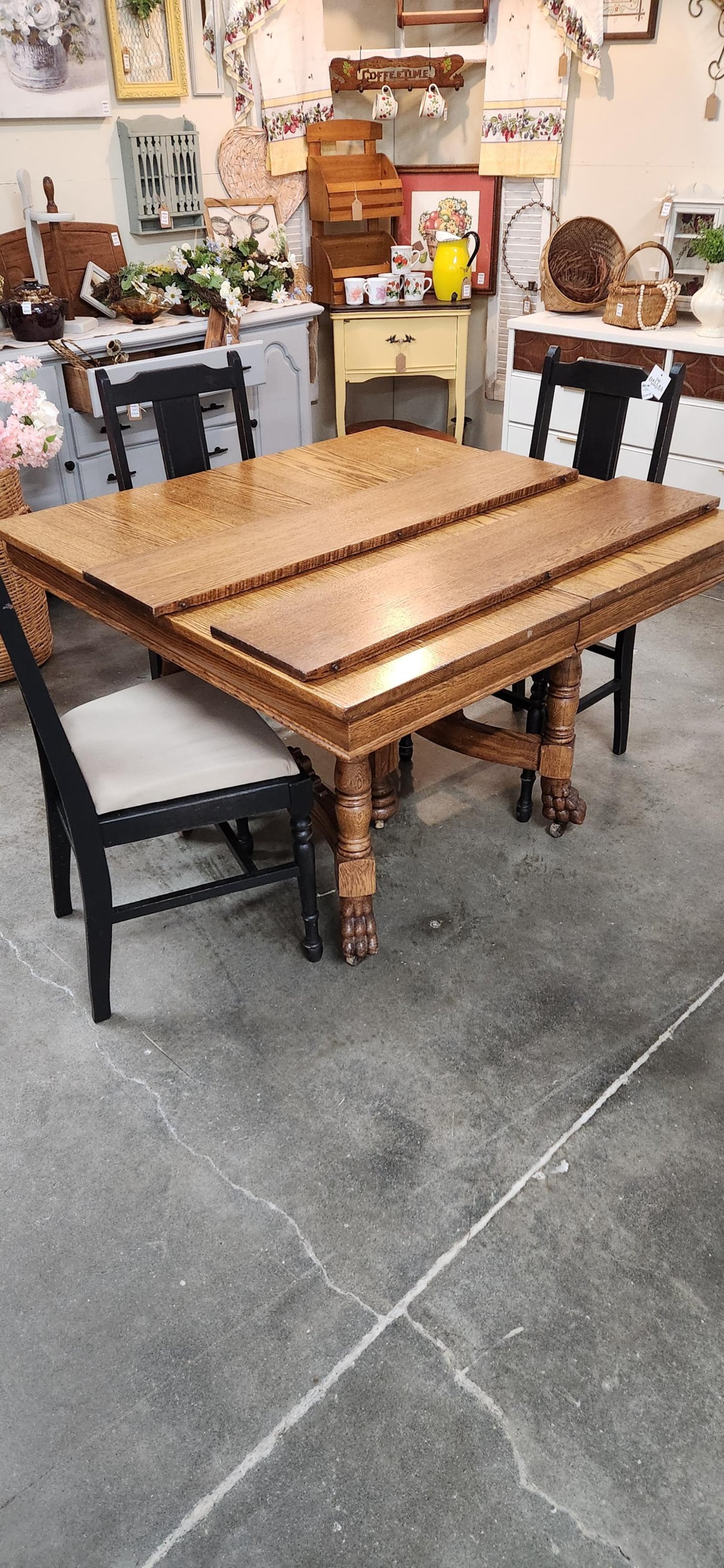 Antique Claw Foot Table, Square Claw Foot Table, Rectangle Shape With ...