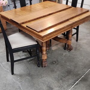 Antique Claw Foot Table, Square Claw Foot Table, Rectangle Shape With ...