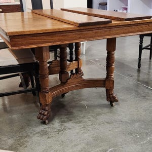 Antique Claw Foot Table, Square Claw Foot Table, Rectangle Shape With ...