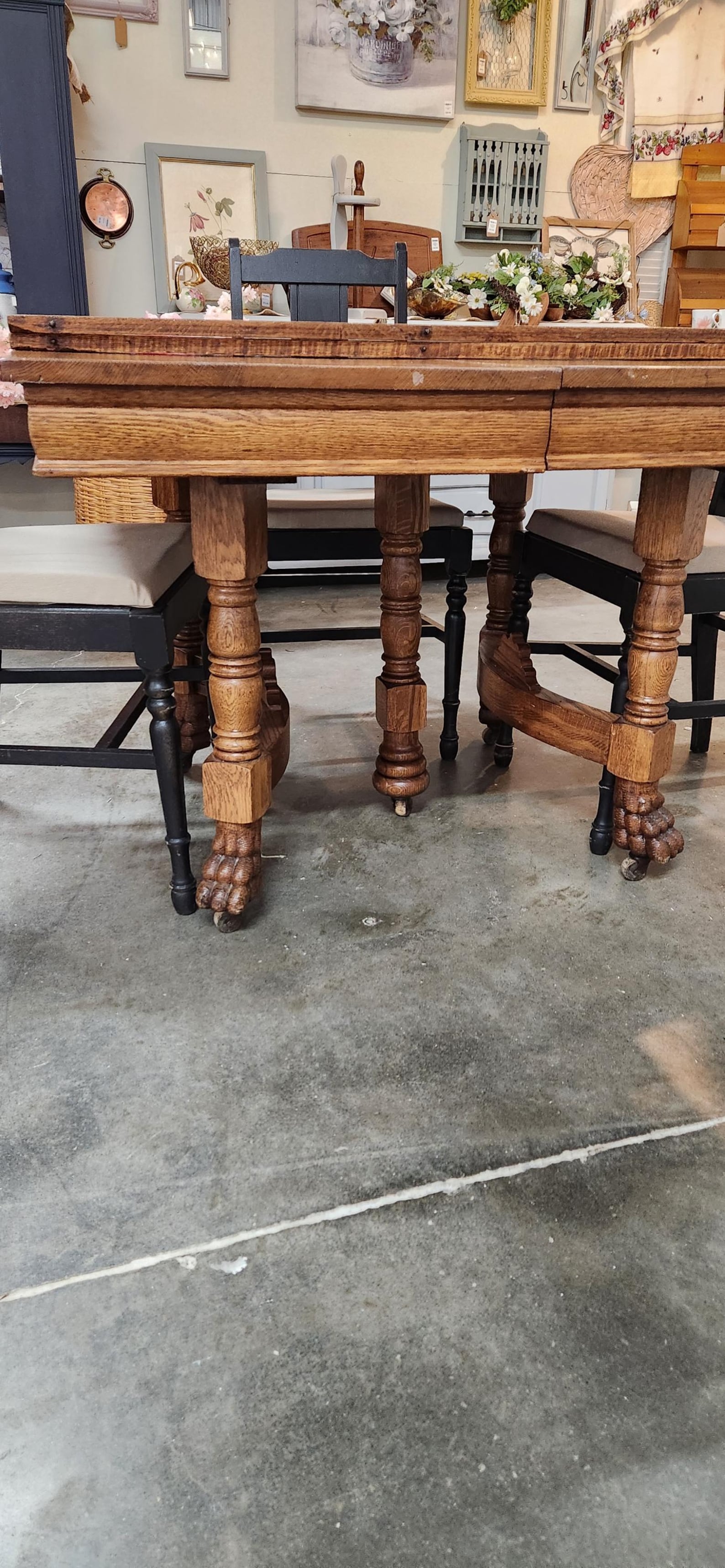Antique Claw Foot Table, Square Claw Foot Table, Rectangle Shape With ...