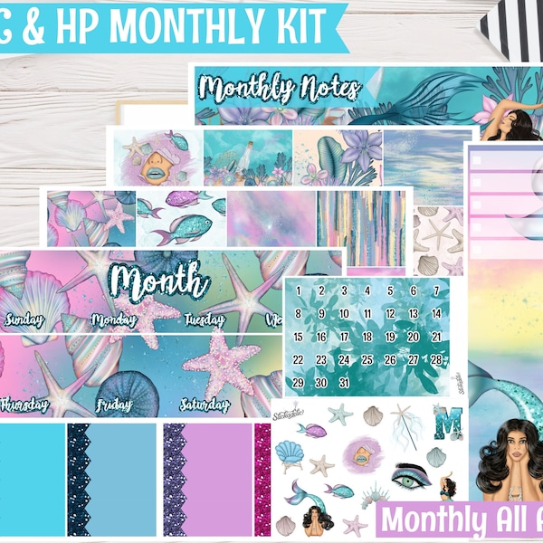 Mermaid Monthly Planner Kit - Etsy
