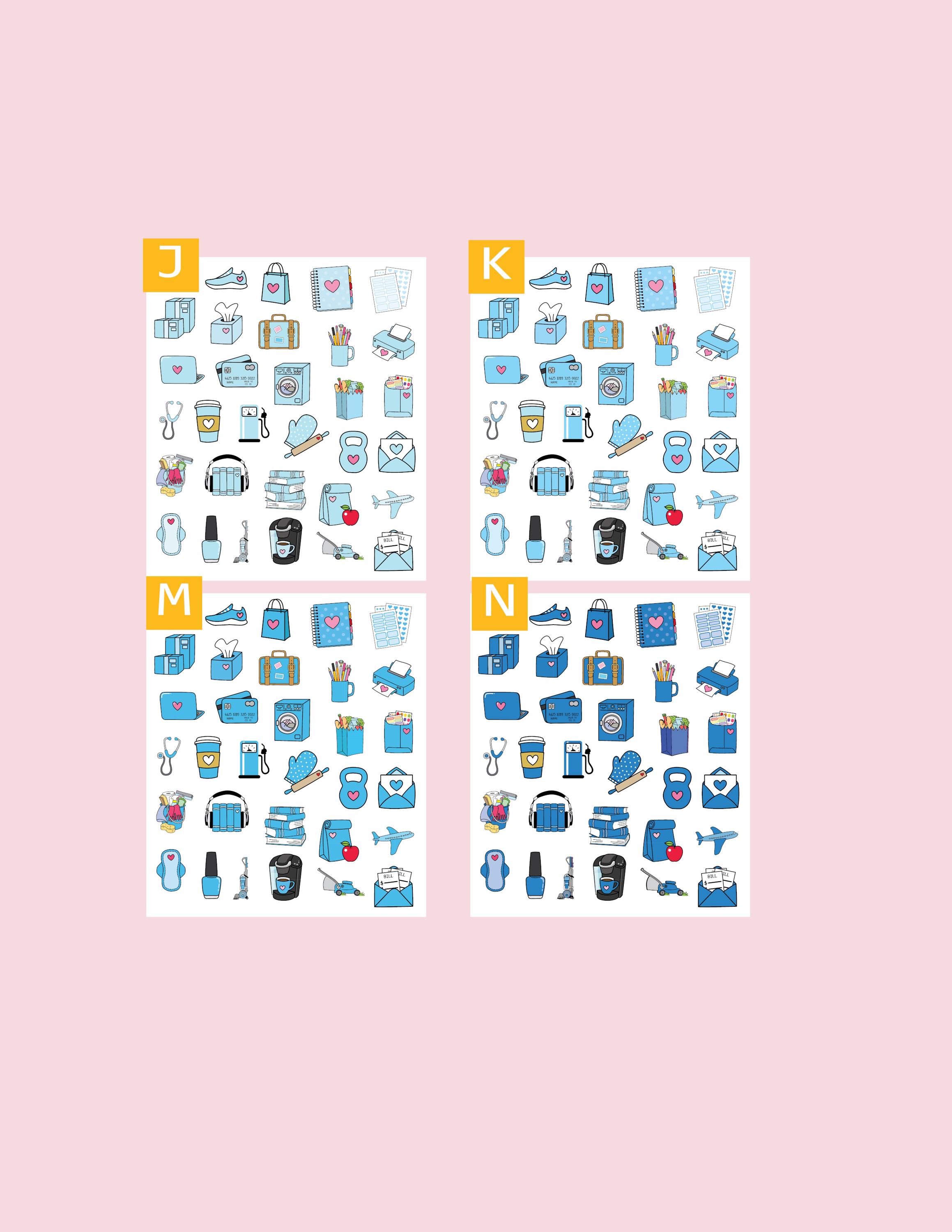Monochromatic Daily Stickers | Same Color Daily Stickers | Planner ...