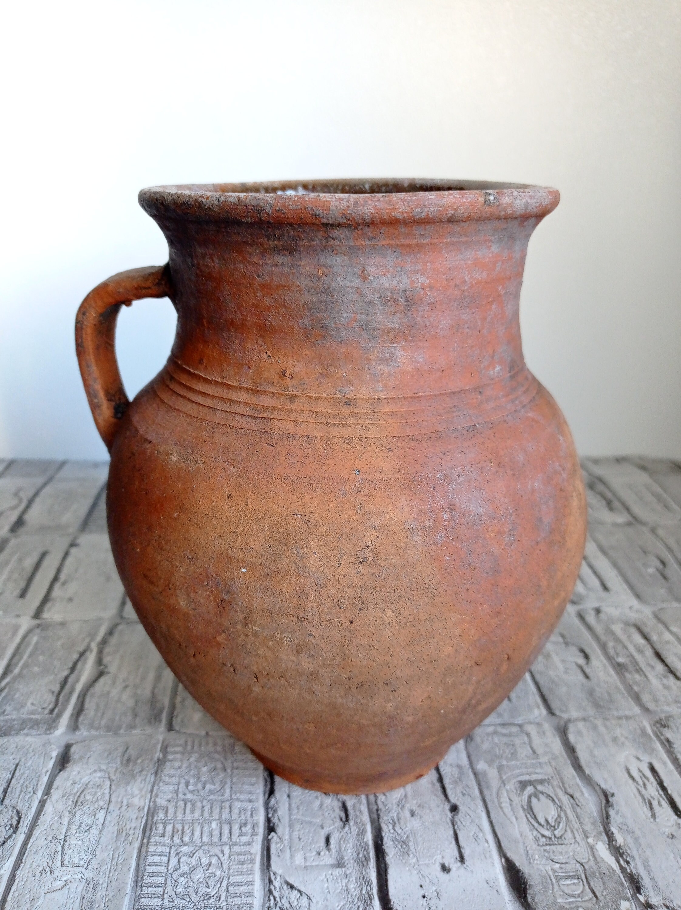 Vintage Red Clay Pot Rustic Vessel Old Clay Vase Wabi Sabi - Etsy