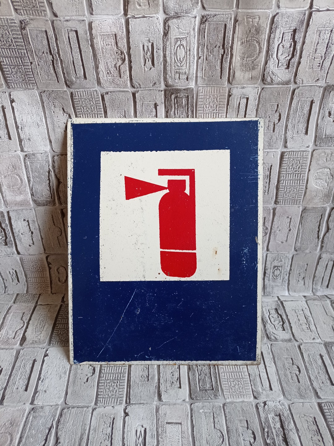 Vintage "fire Extinguisher" Enamel Plate, Soviet Industrial Sign Board ...