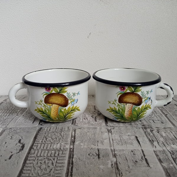 Vintage Enamel Mugs - Etsy