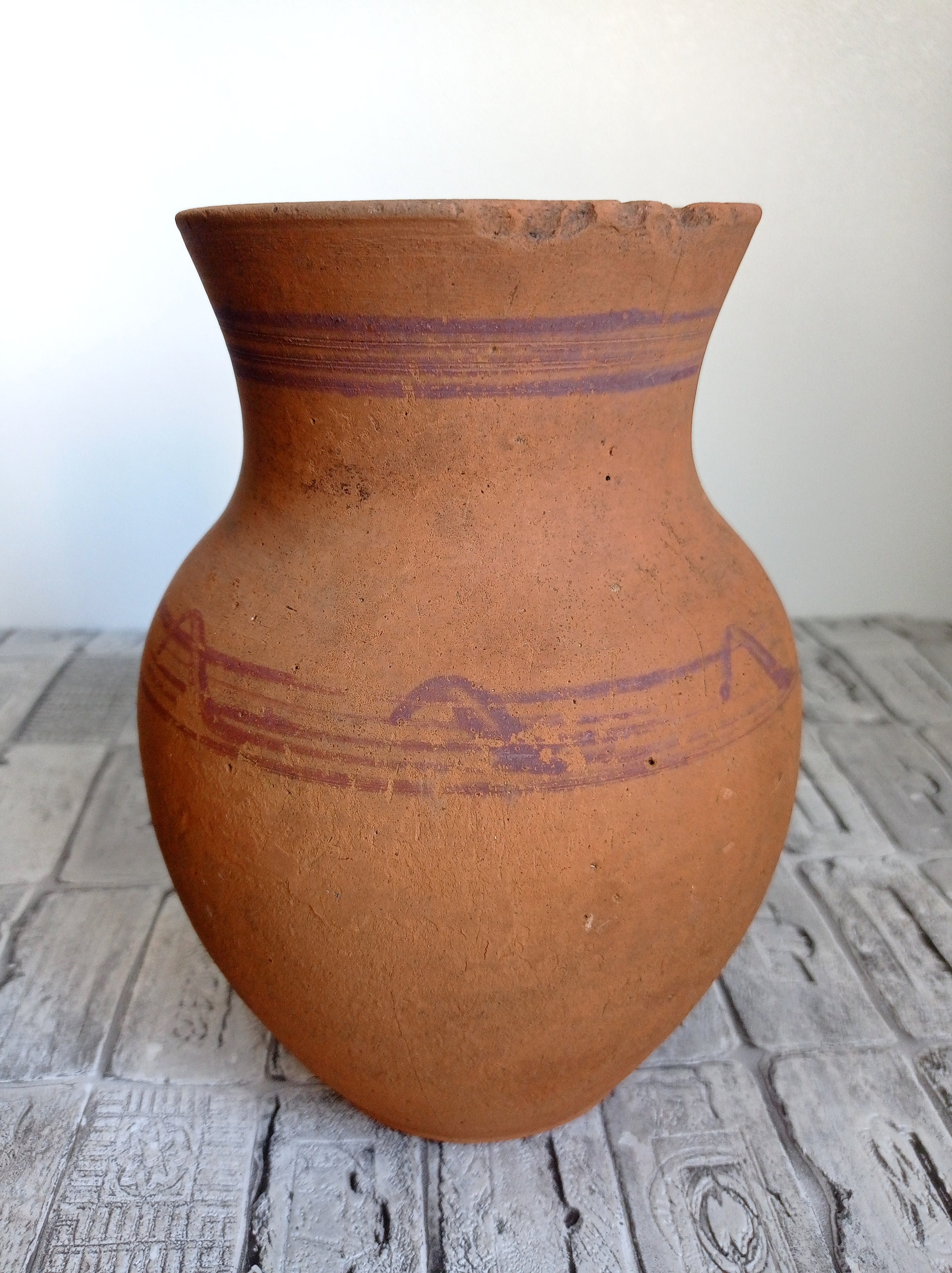 Rustic Clay Vase Wabi Sabi Vessel Primitive Clay Pot - Etsy