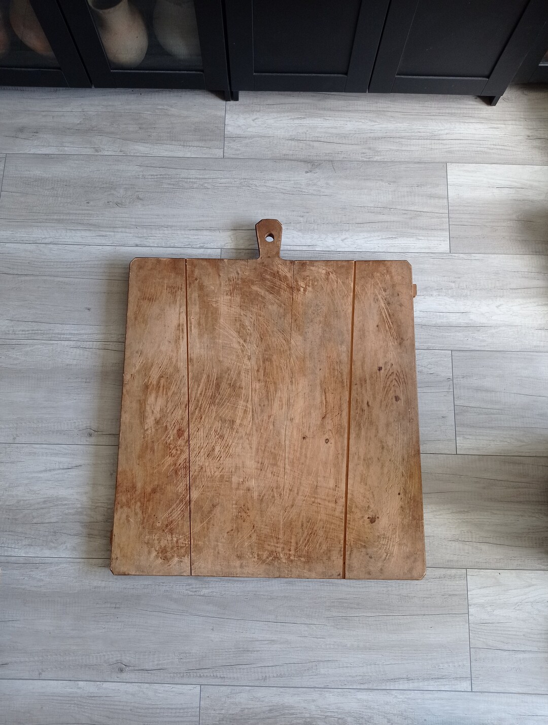 Antique Primitive Handmade Wooden Cutting Board, Very Large Rustic Wood ...