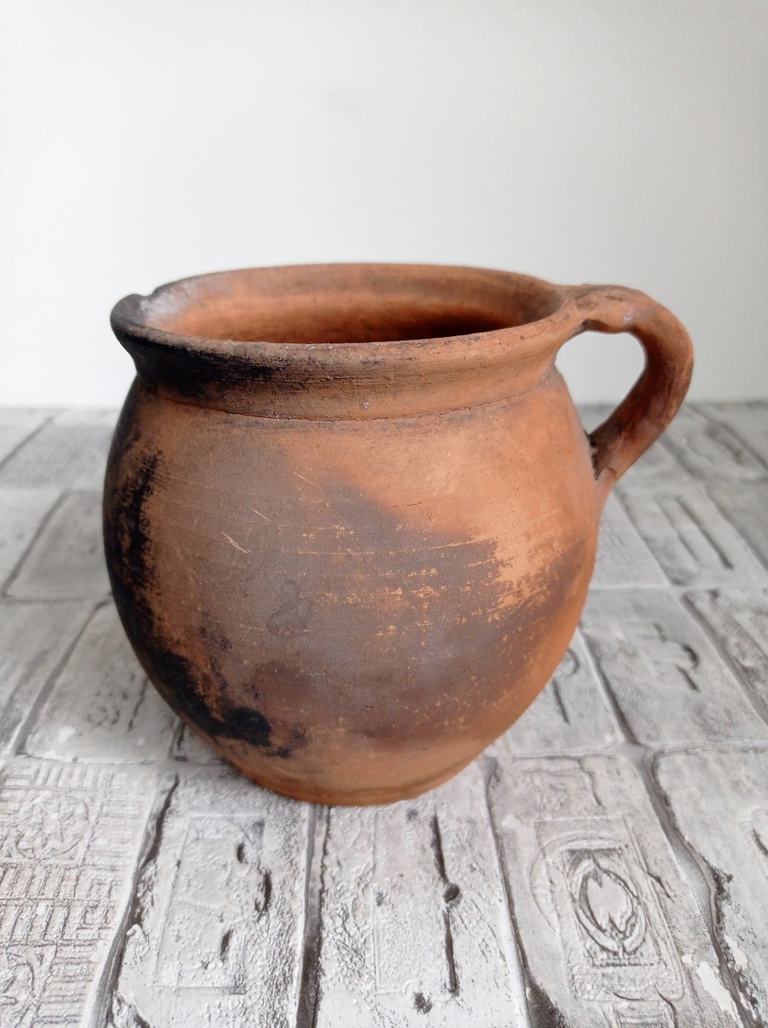 Small Primitive Clay Pot, Wabi Sabi Vessel, Old Clay Pot, Rustic Clay ...