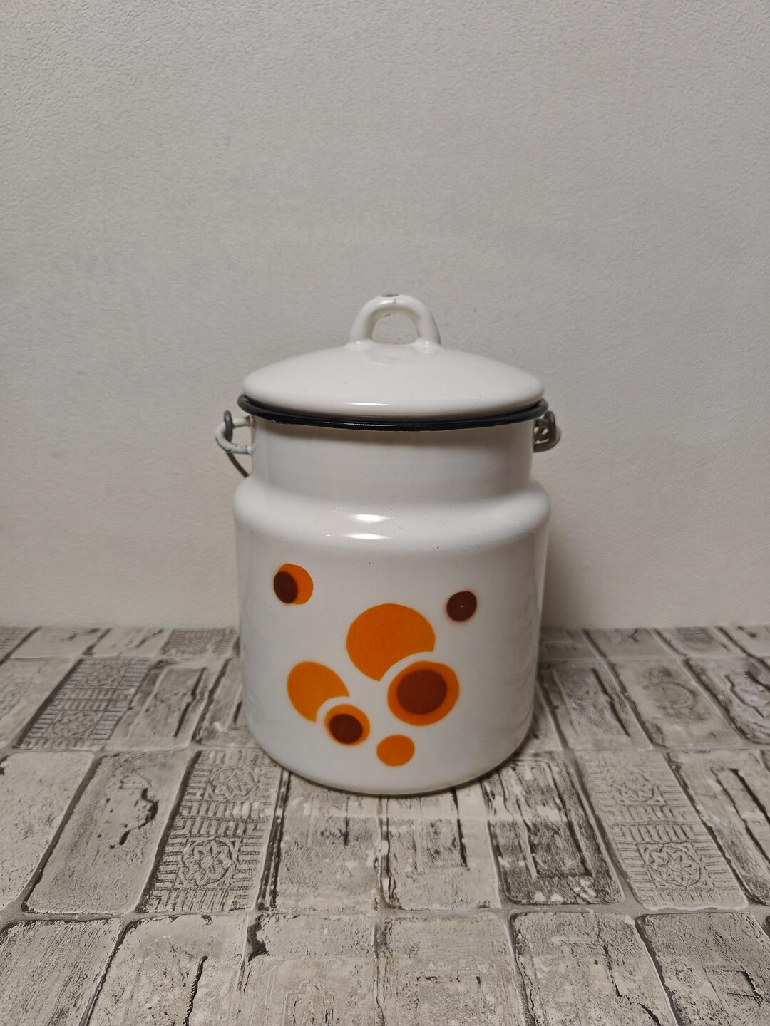 Vintage White Enamel Milk Can, Soviet Kitchen Decor, 1.5 Liter - Etsy