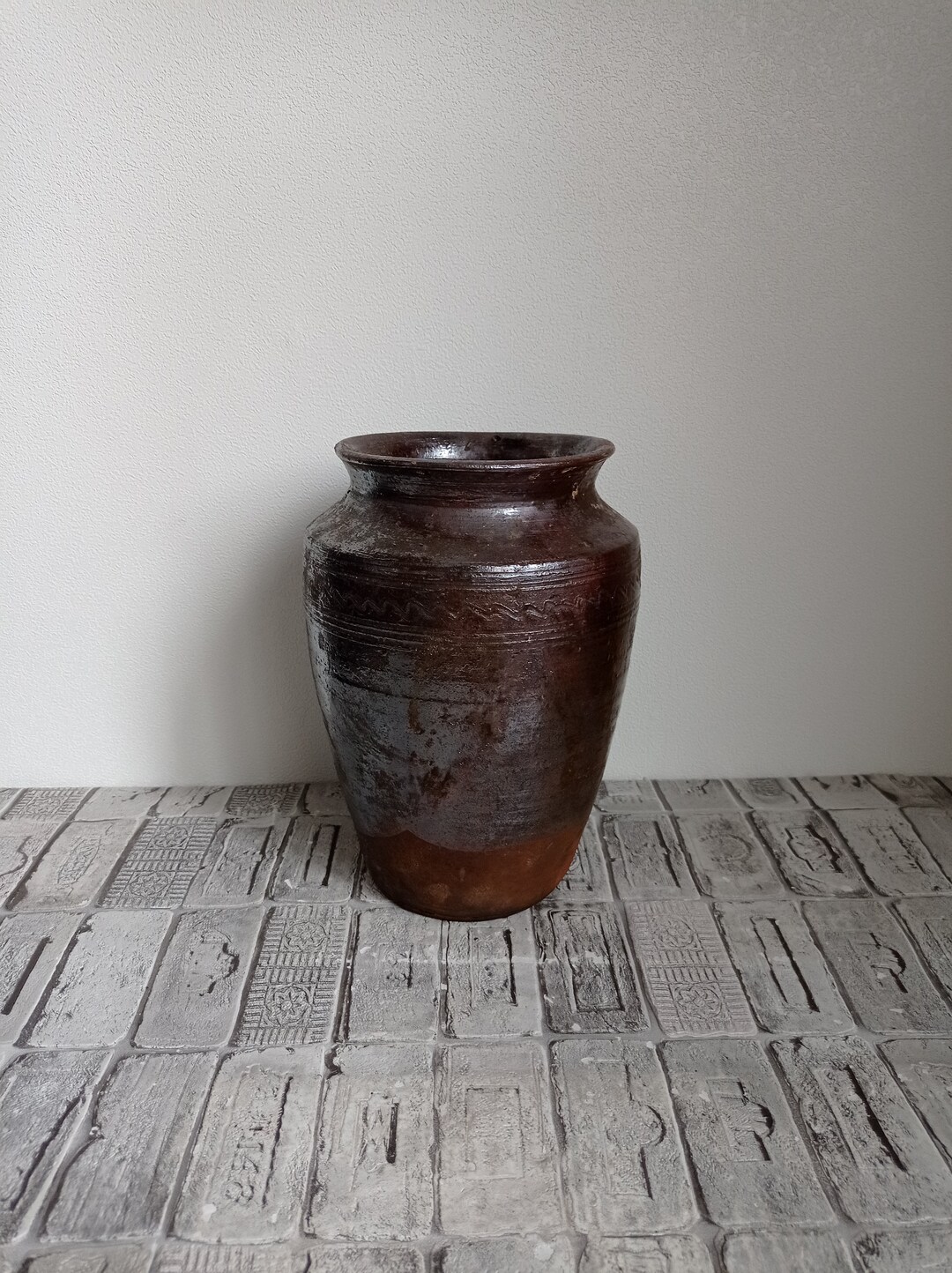 Old Clay Vase, Vintage Clay Pot, Rustic Clay Vase, Wabi Sabi Vessel ...