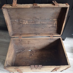 Large Rustic Storage Chest, Antique Wooden Big Stroage Chest Box ...