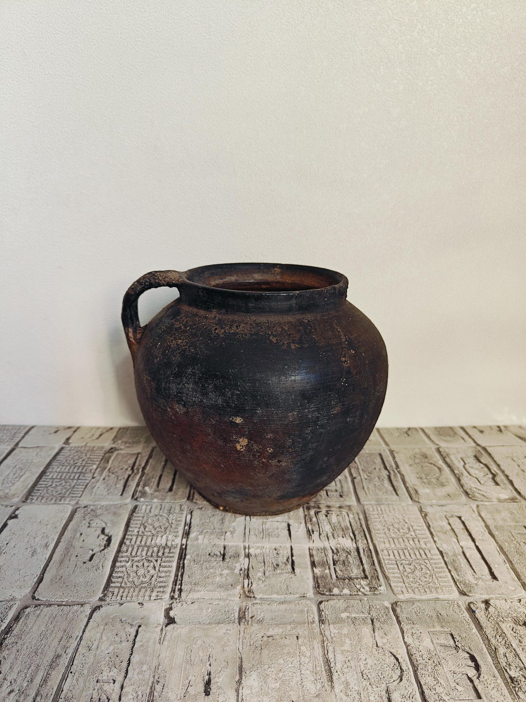 Vintage Clay Pot, Old Clay Vase, Rustic Vase, Antique Vessel, Wabi Sabi ...