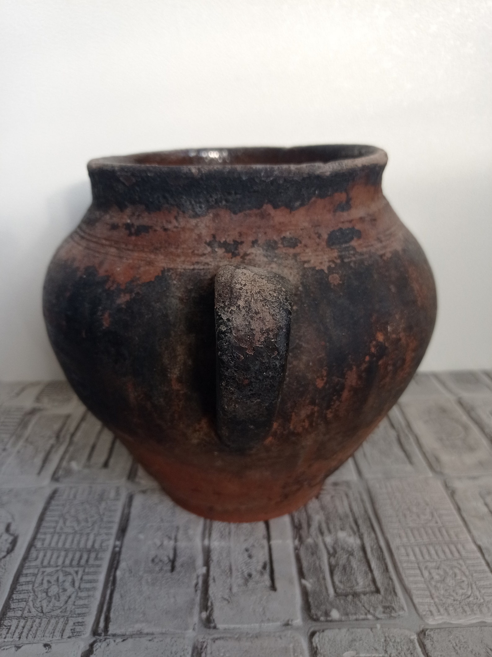 Vintage Clay Pot Old Clay Vase Kitchen Utensil Holder Wabi - Etsy