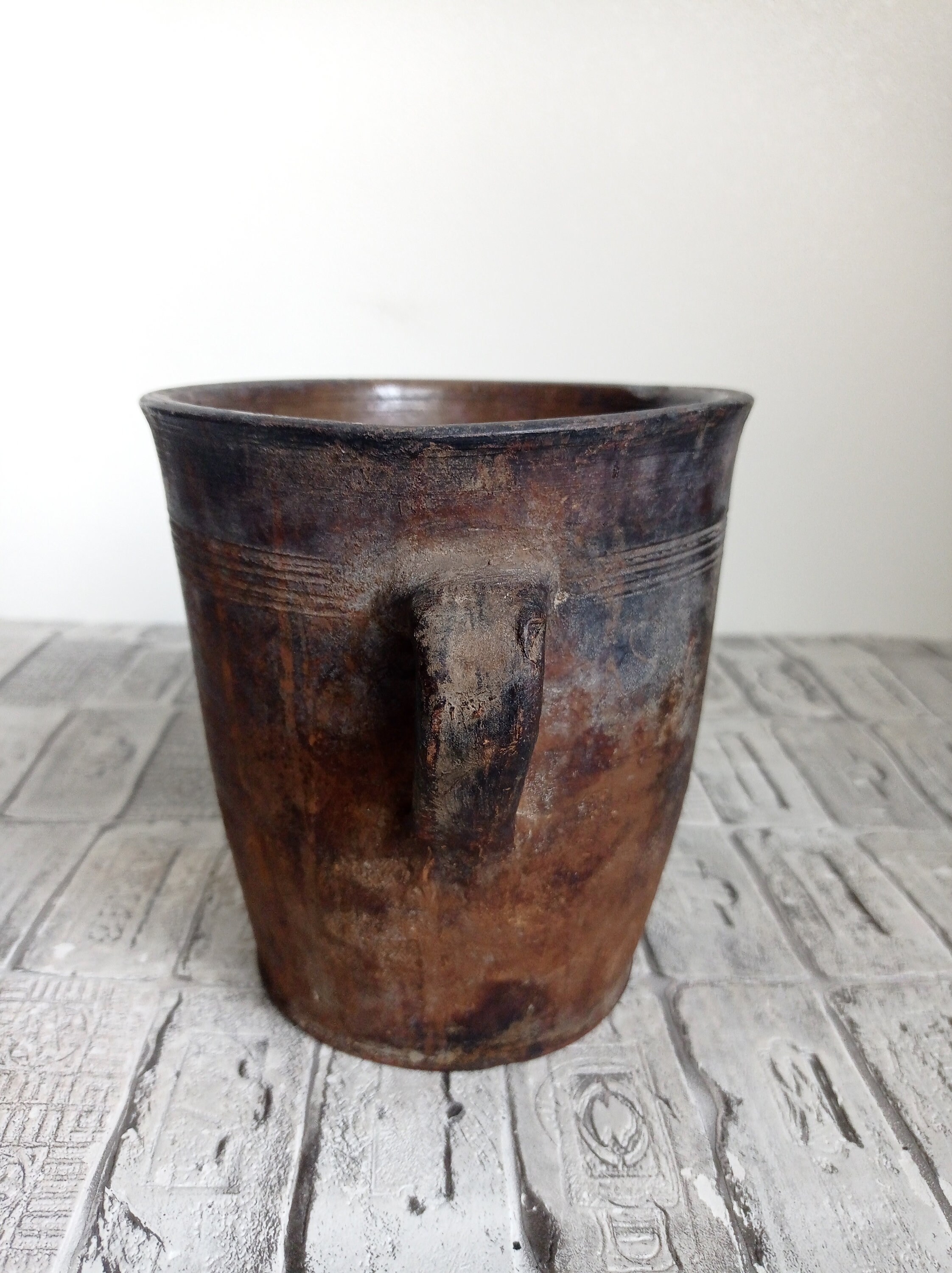 Old Clay Pot Primitive Clay Pot Vintage Clay Planter Wabi - Etsy