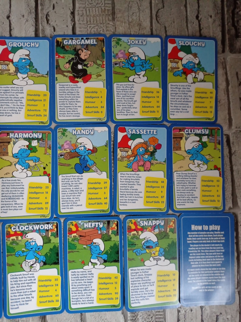 The Smurfs Card Game Top Trumps Card Game Games for | Etsy