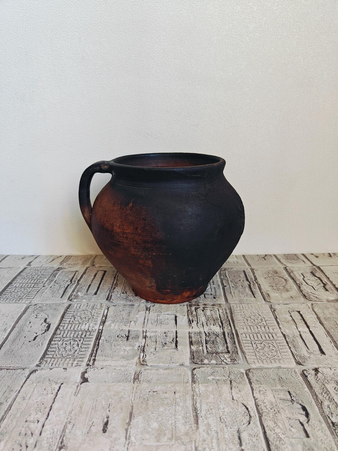 Vintage Clay Cooking Pot: Rustic Wabi Sabi Vase, Primitive Decor - Etsy