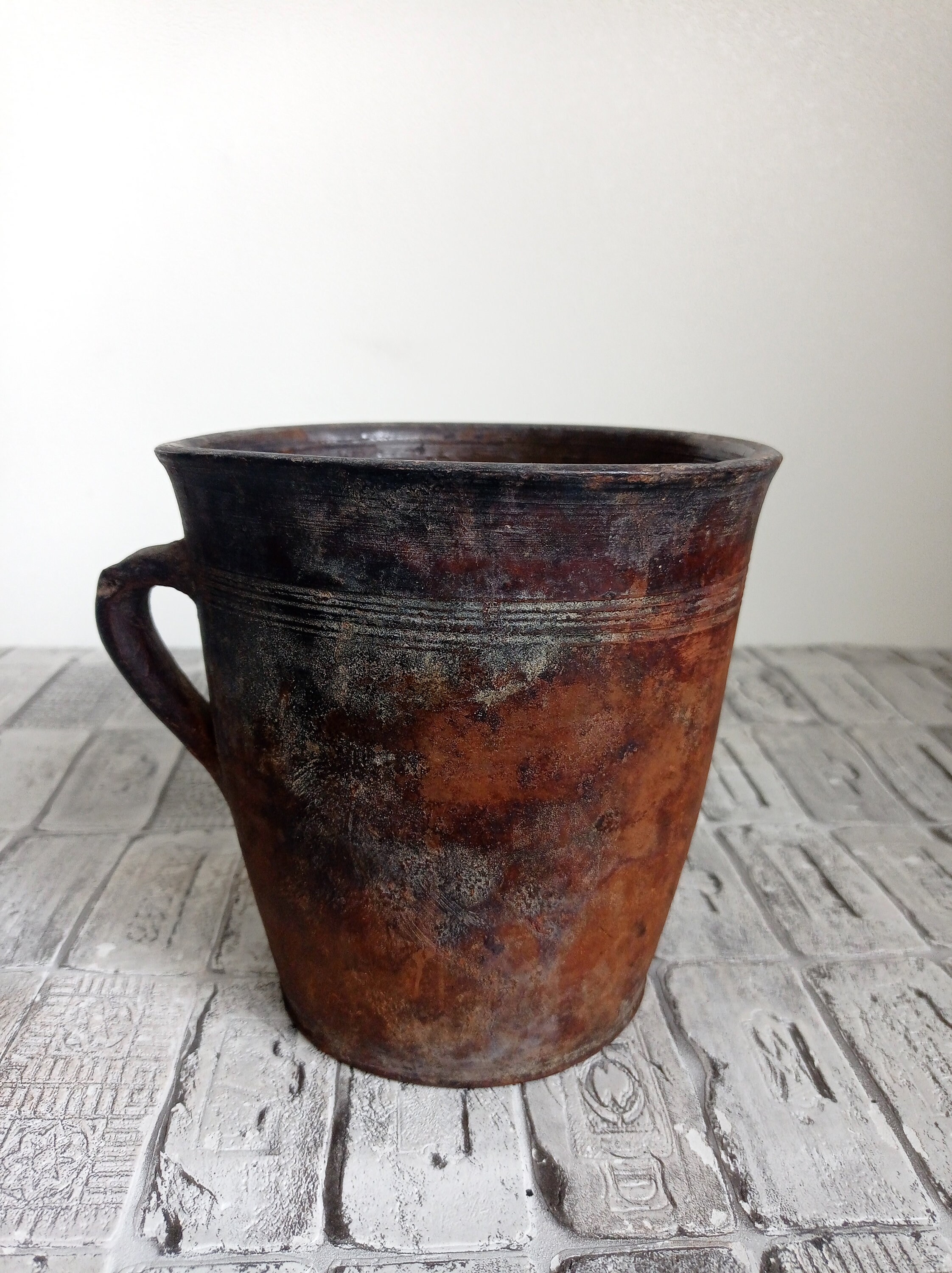 Old Clay Pot Primitive Clay Pot Vintage Clay Planter Wabi - Etsy