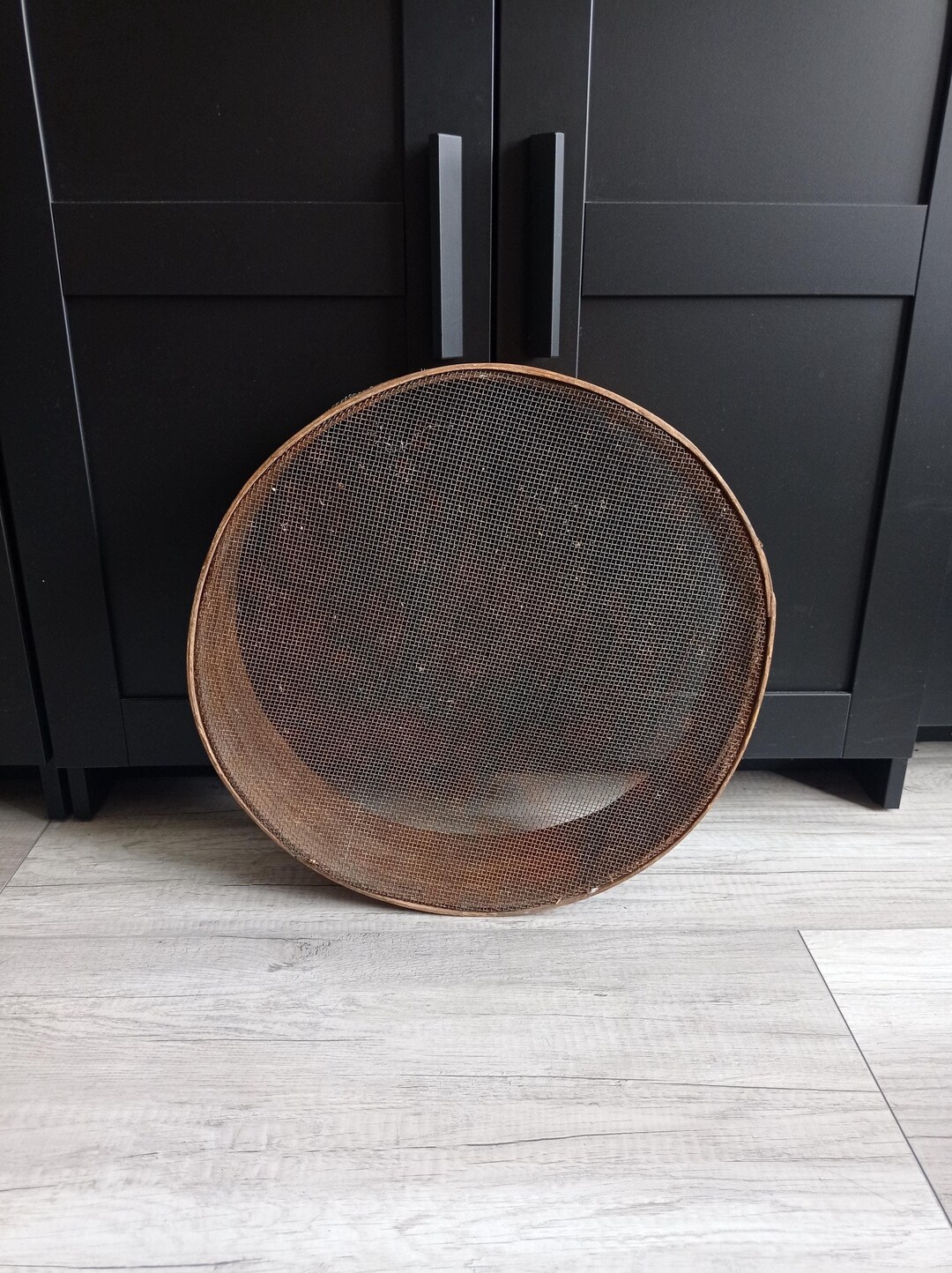 Vintage Large Sieve, Wabi Sabi Decor, Old Wooden Sieve, Primitive Grain ...