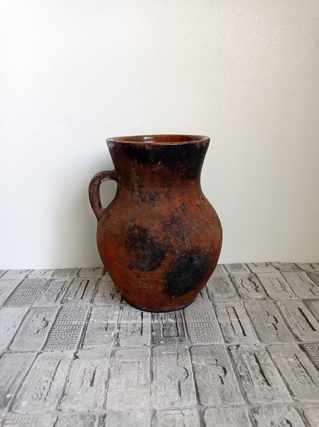 Vintage Red Clay Pot, Rustic Vessel, Old Clay Vase, Wabi Sabi Pottery ...