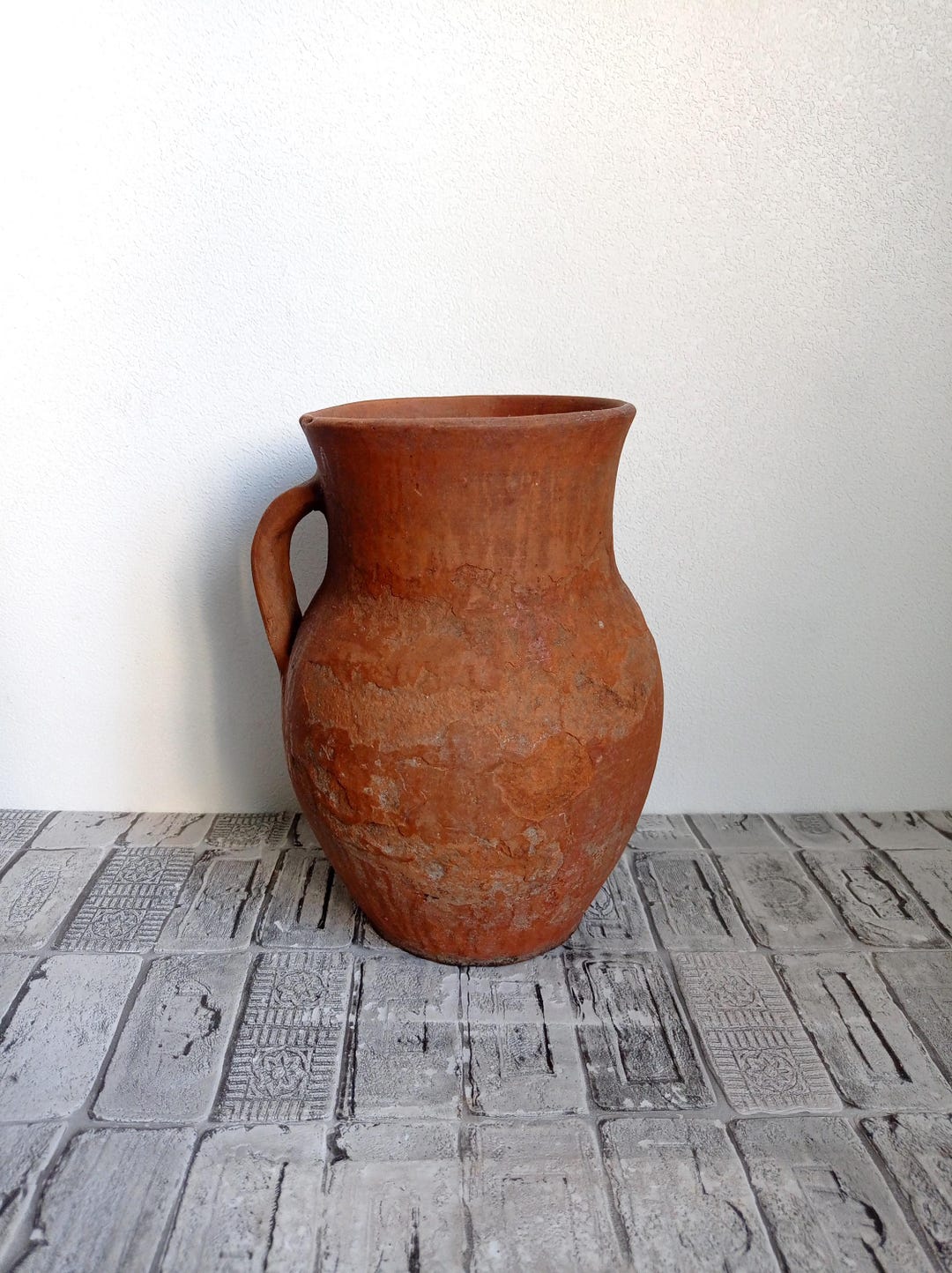 Primitive Clay Vase, Old Clay Pot, Vintage Clay Jug, Wabi Sabi, Rustic ...